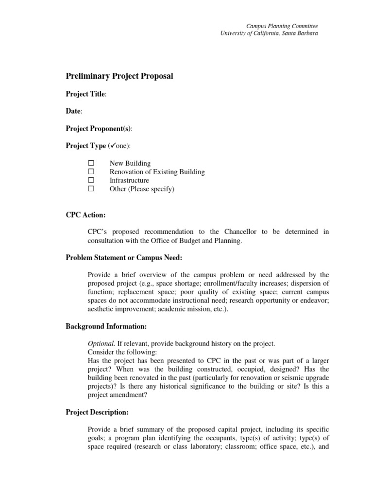 Preliminary Construction Project Proposal | PDF | Art | Science & Mathematics