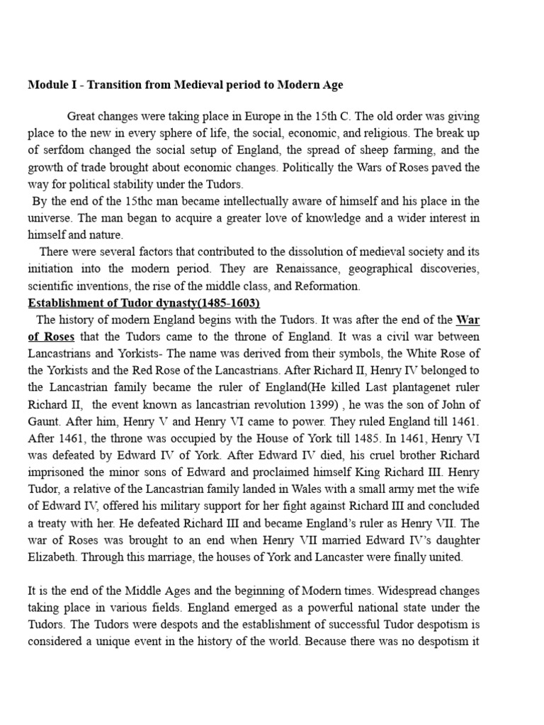 Establishment of Tudor Dynasty | PDF | House Of Tudor | House Of York