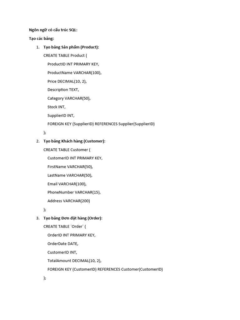 Ngôn ngữ có cấu trúc SQL | PDF