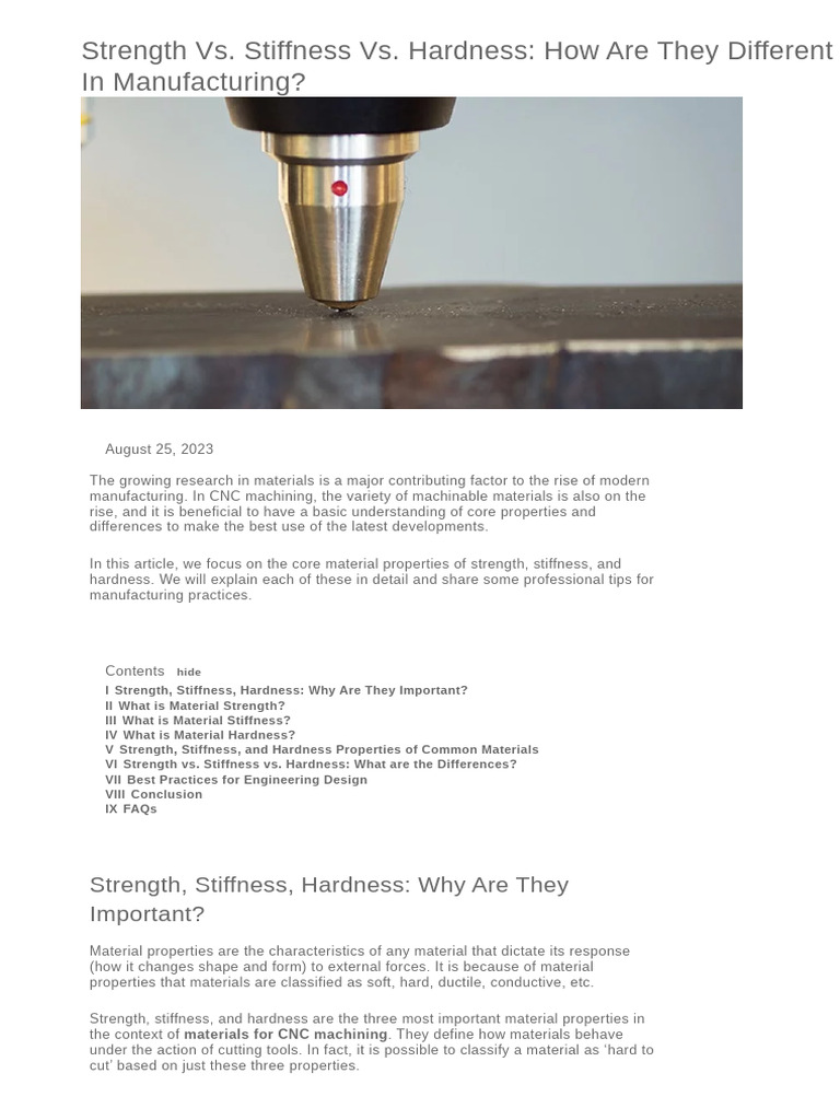 Strength Vs Stiffness Vs Hardness - How Are They Different in ...