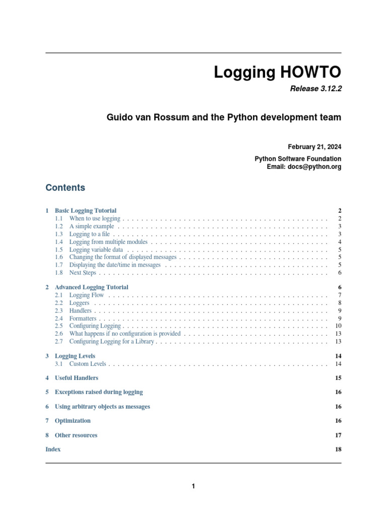 Howto Logging | PDF | Parameter (Computer Programming) | Method (Computer Programming)