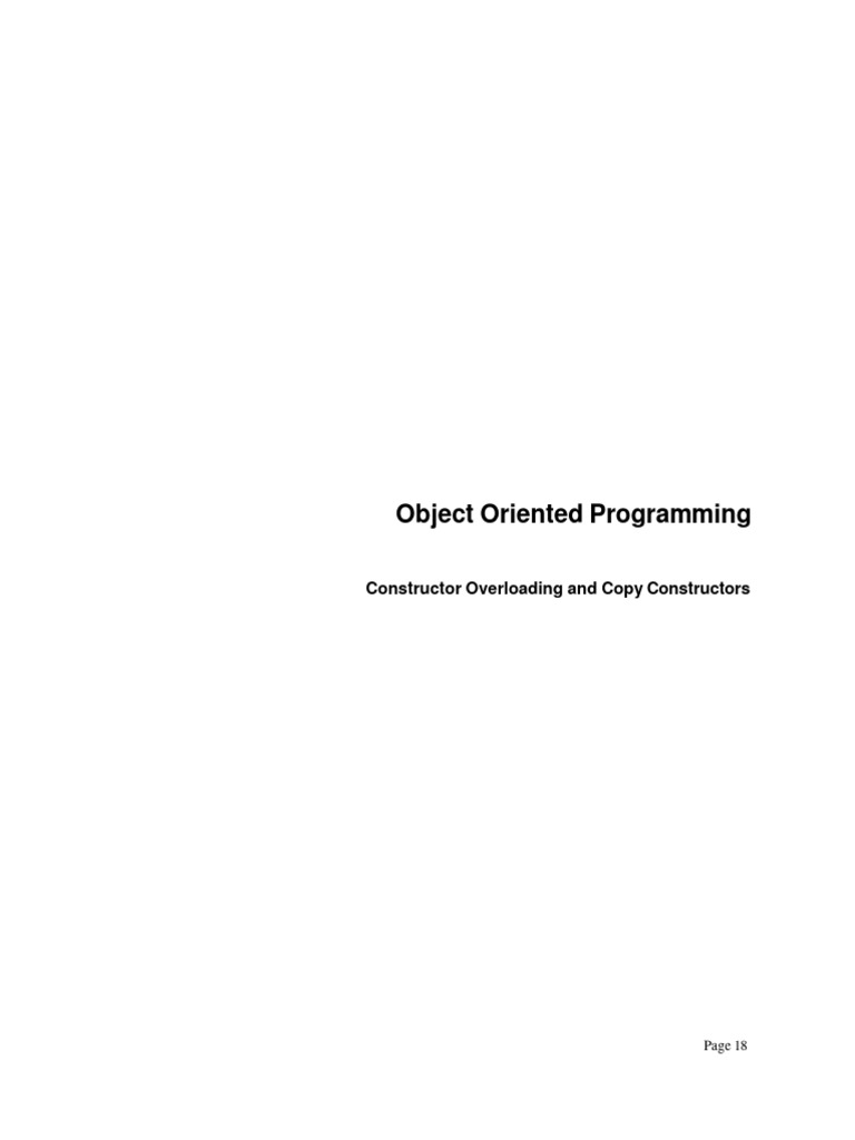 3 Constructor Overloading And Copy Constructor Pdf Constructor Object Oriented Programming