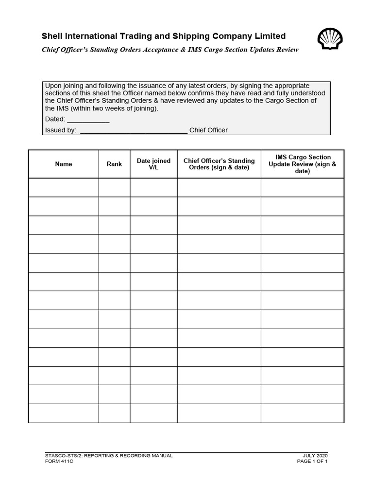 Chief Officer's Orders & Cargo Updates | PDF | Finance & Money ...