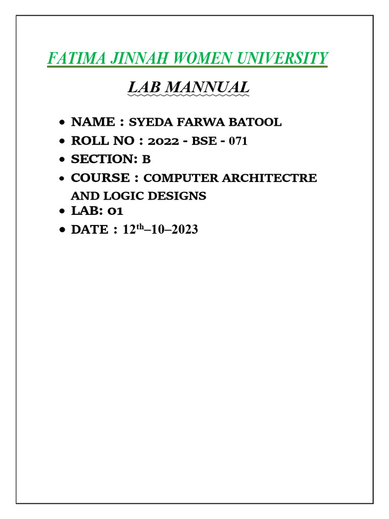 Lab Mannual | Download Free PDF | Embedded System | Central Processing Unit