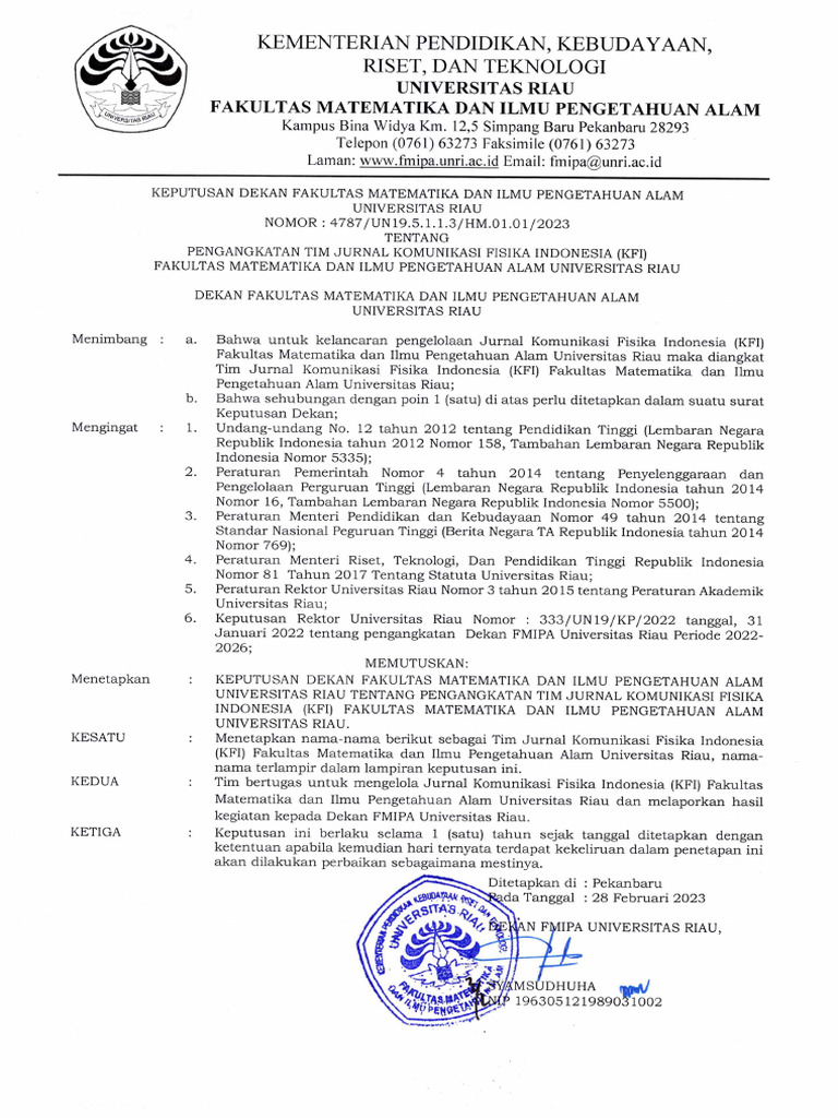 Tim Jurnal Kfi 2023 | PDF