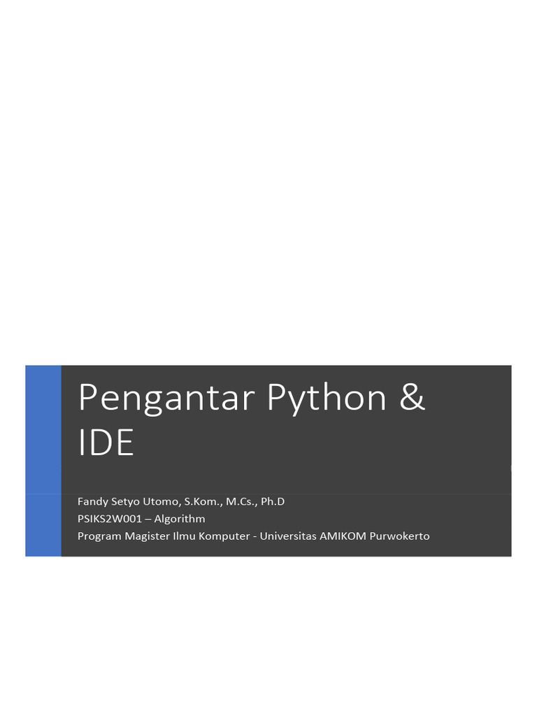 Modul Pengantar Python & IDE - Mahasiswa | PDF
