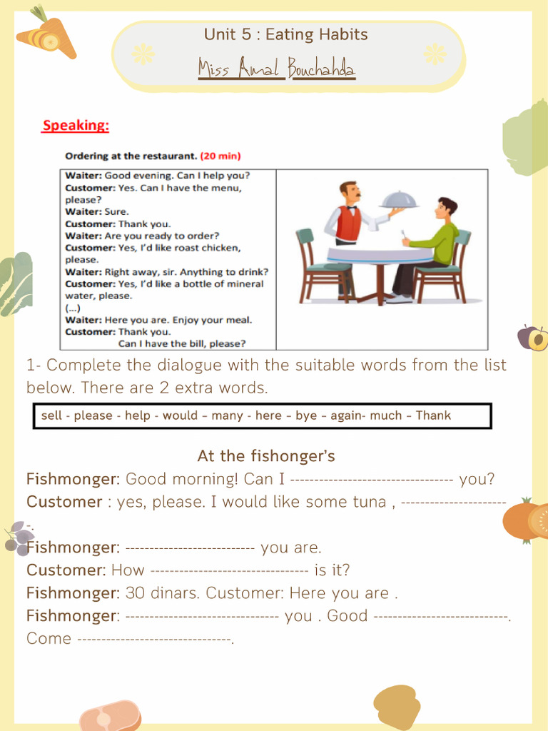 Unit 5 Eating Habits | PDF