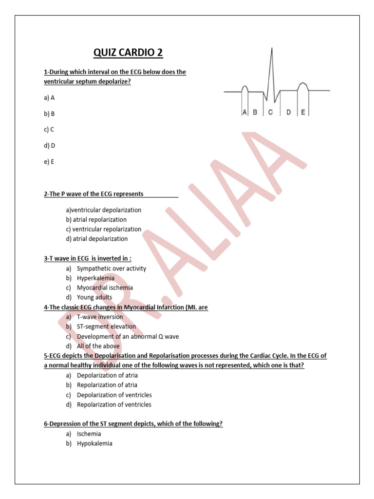Quiz 2 Cardio | PDF | Diastole | Electrocardiography