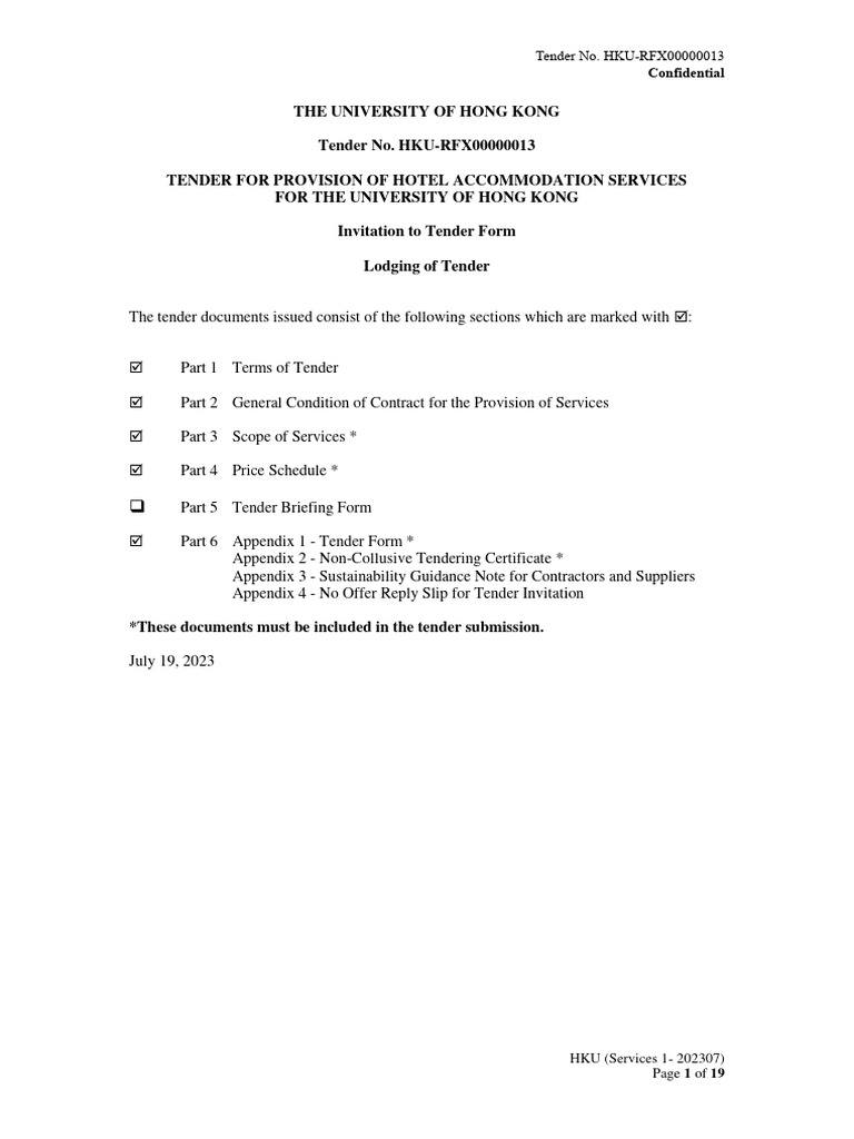 Tender Document - HKU-RFX00000013 | PDF | Insurance | Liability Insurance