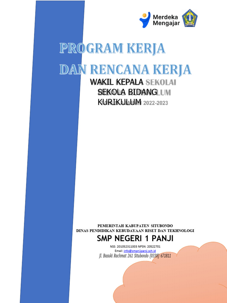 Program Kerja Wakakur SMPN 1 Panji 2223 | PDF