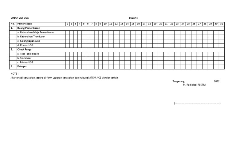 Check List Usg | PDF