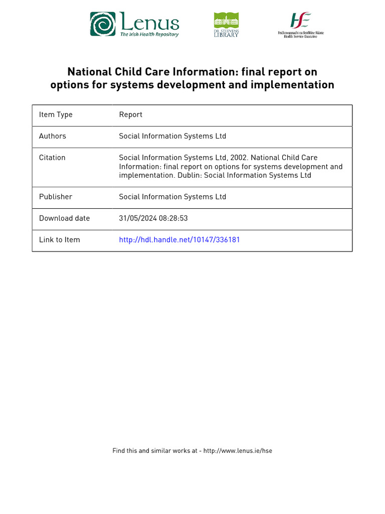 Child Development Report | PDF | Child Care | Information