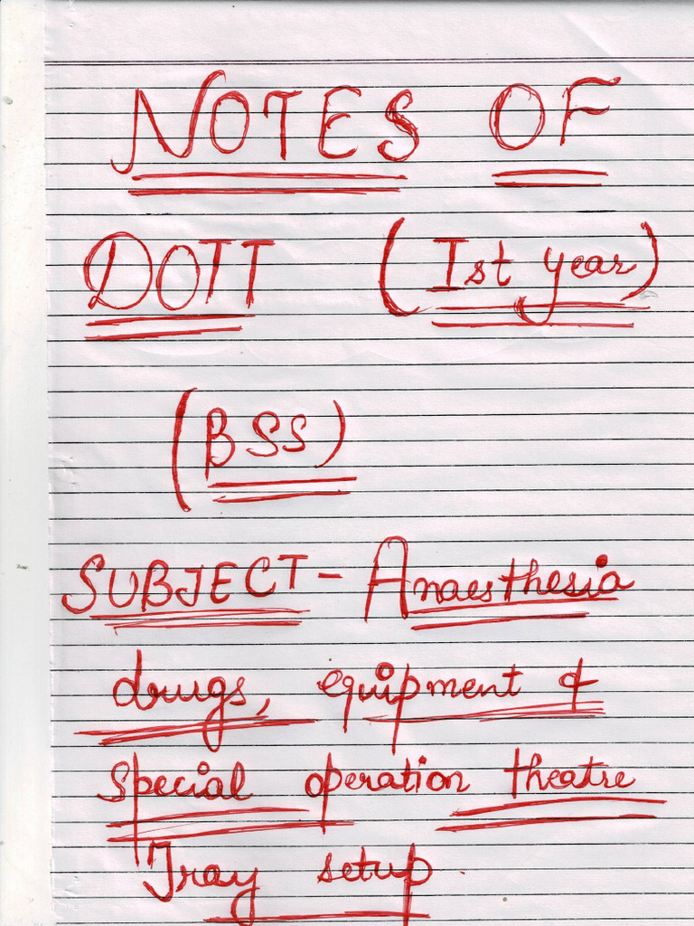 Dott 1st Year Notes Bss | PDF