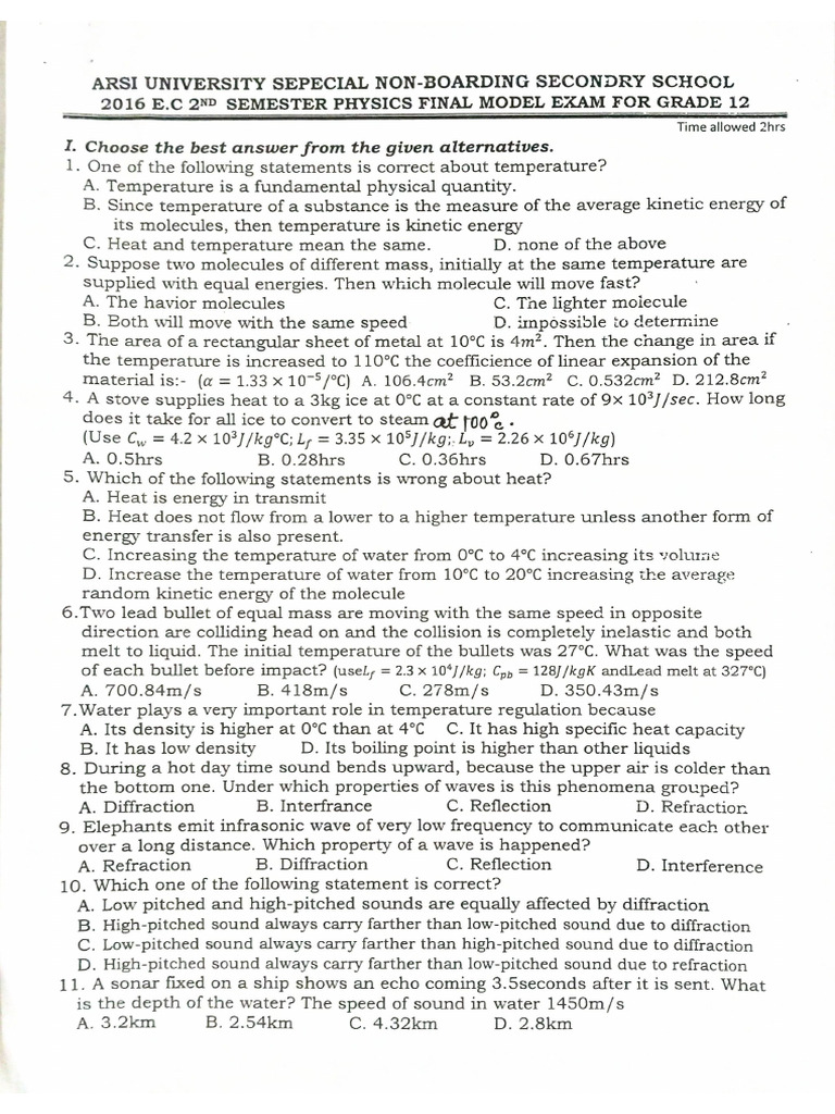 Physics Model 4 G - 12 | PDF