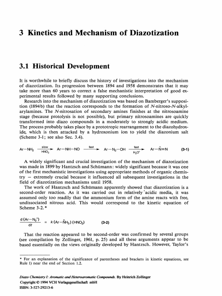 Kinetics and Mechanism of Diazotization | PDF | Acid | Chemical Reactions