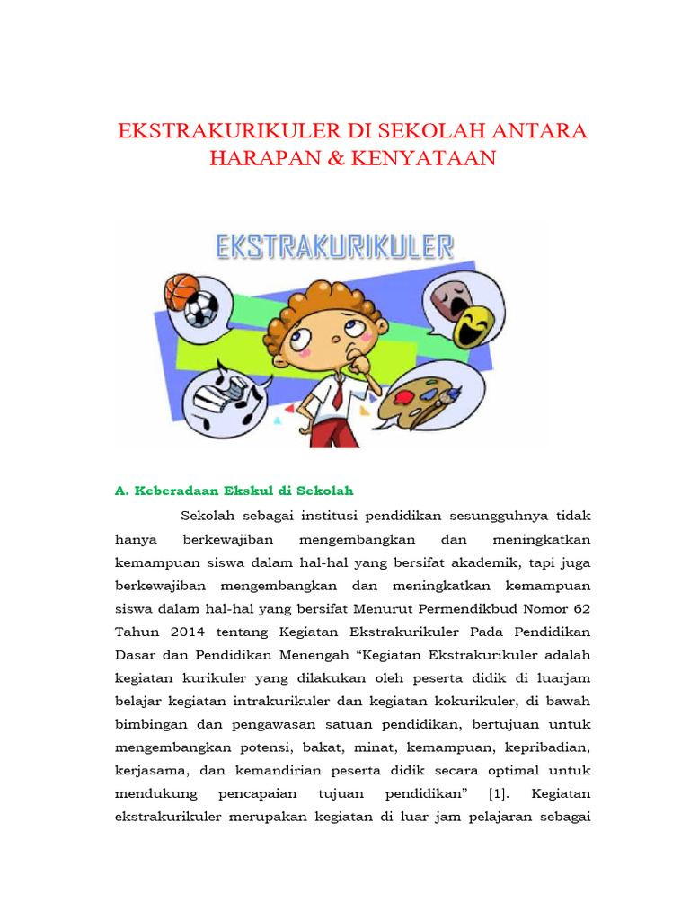 Ekstrakurikuler Di Sekolah Antara Harapan | PDF