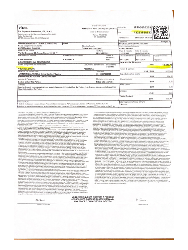 Ria Payment Institution, EP, S.a.U. | PDF