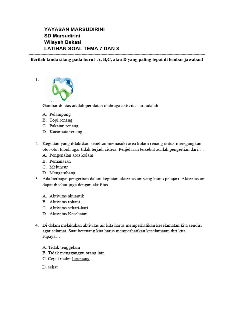 Latihan Soal Pjok Pat Kelas 3 Sem 2 | PDF