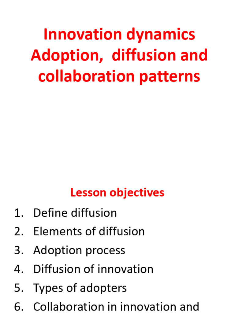 Handout2 Adoption and Diffusion Dynamics | PDF | Innovation | Expert