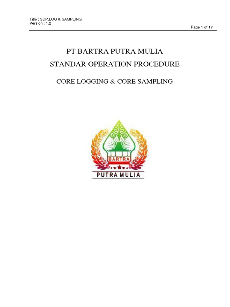 Prosedur Logging dan Sampling Core | PDF
