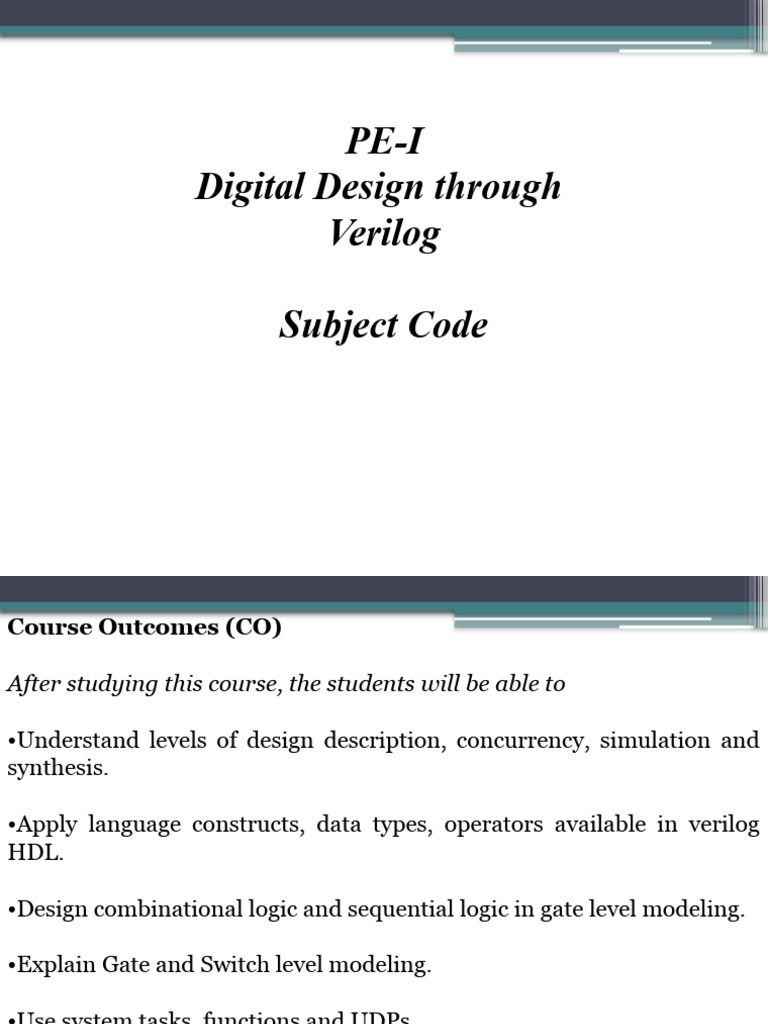 DDTV Unit 1 | PDF | Hardware Description Language | Logic Synthesis
