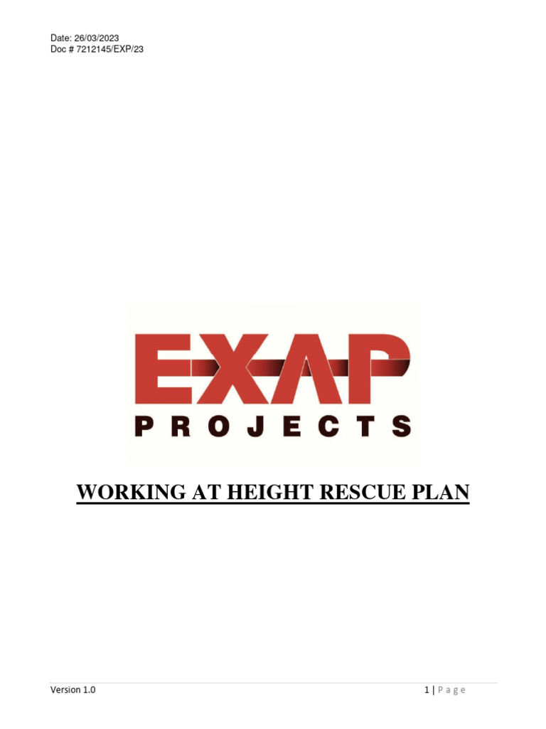 Rescue Plan Working at Height | Download Free PDF | Heart | Blood