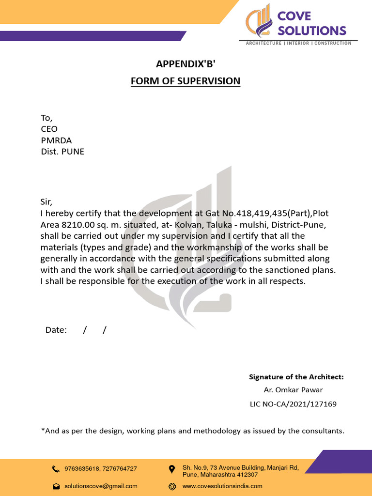 08 - (Appendix - B, Form of Supervision) | PDF