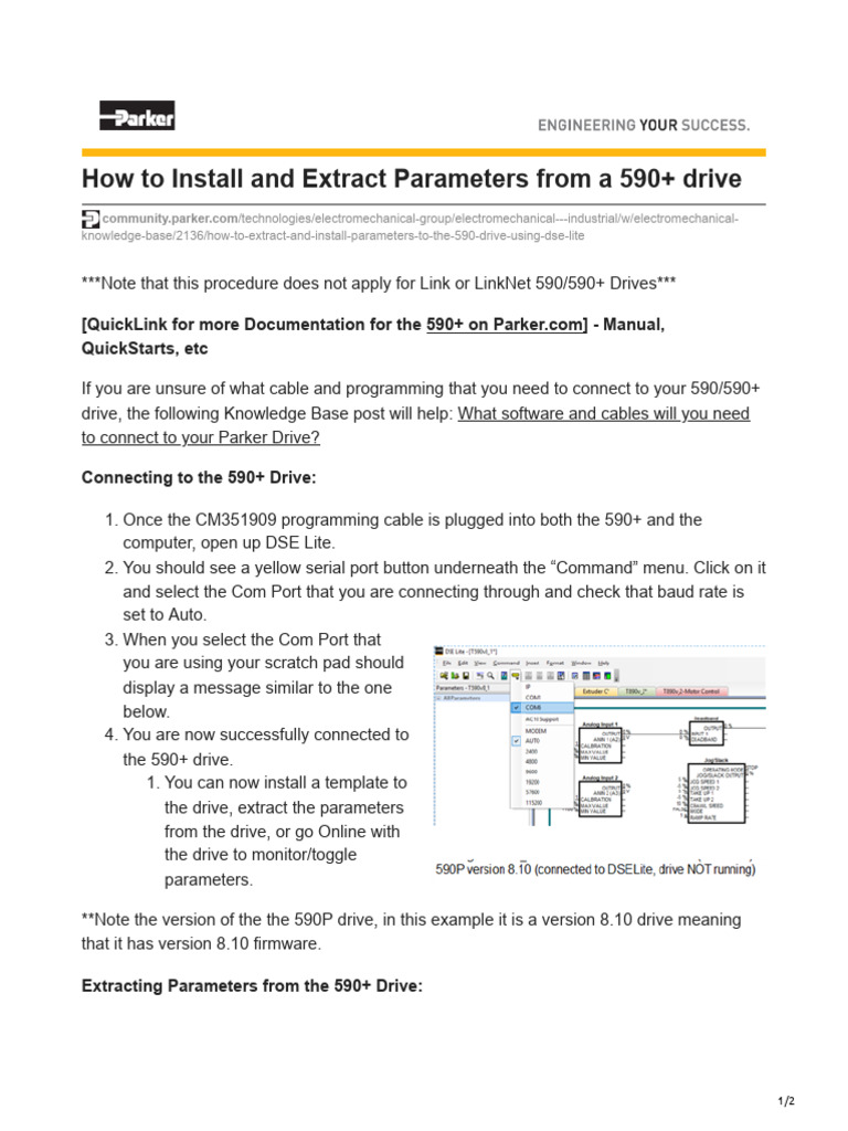 How To Install and Extract Parameters From A 590 Drive | PDF | Computer Hardware | Software ...