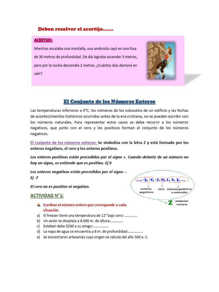 Numeros Enteros | PDF | Entero | Objetos matemáticos Numeros Enteros | PDF | Entero | Objetos matemáticos