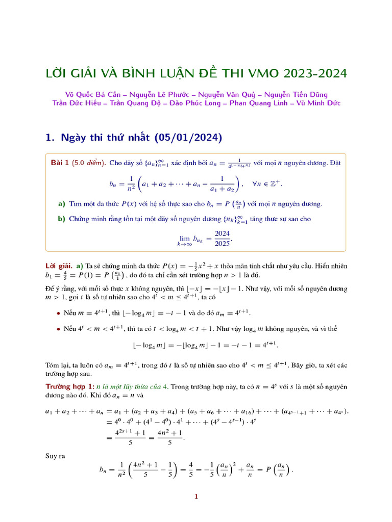 Loi Giai Vmo 2024 Nhom VQBC | PDF