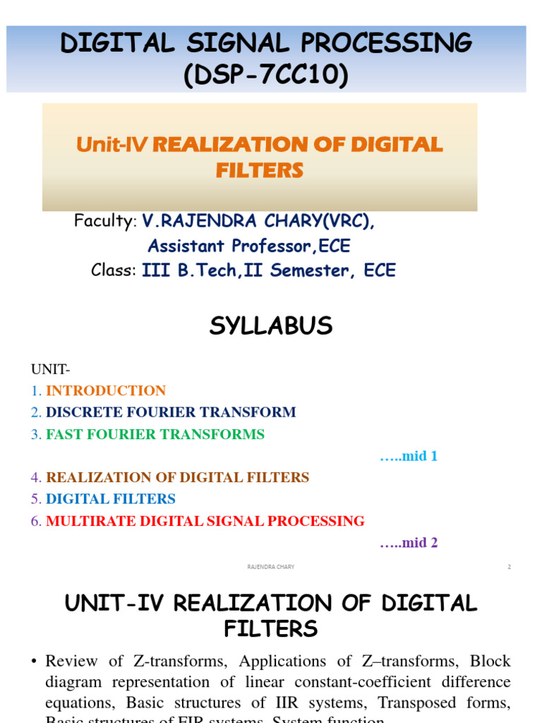 DSP Direct, Indirect, Cascade, Parallel Forms | Download Free PDF | Digital Signal Processing ...