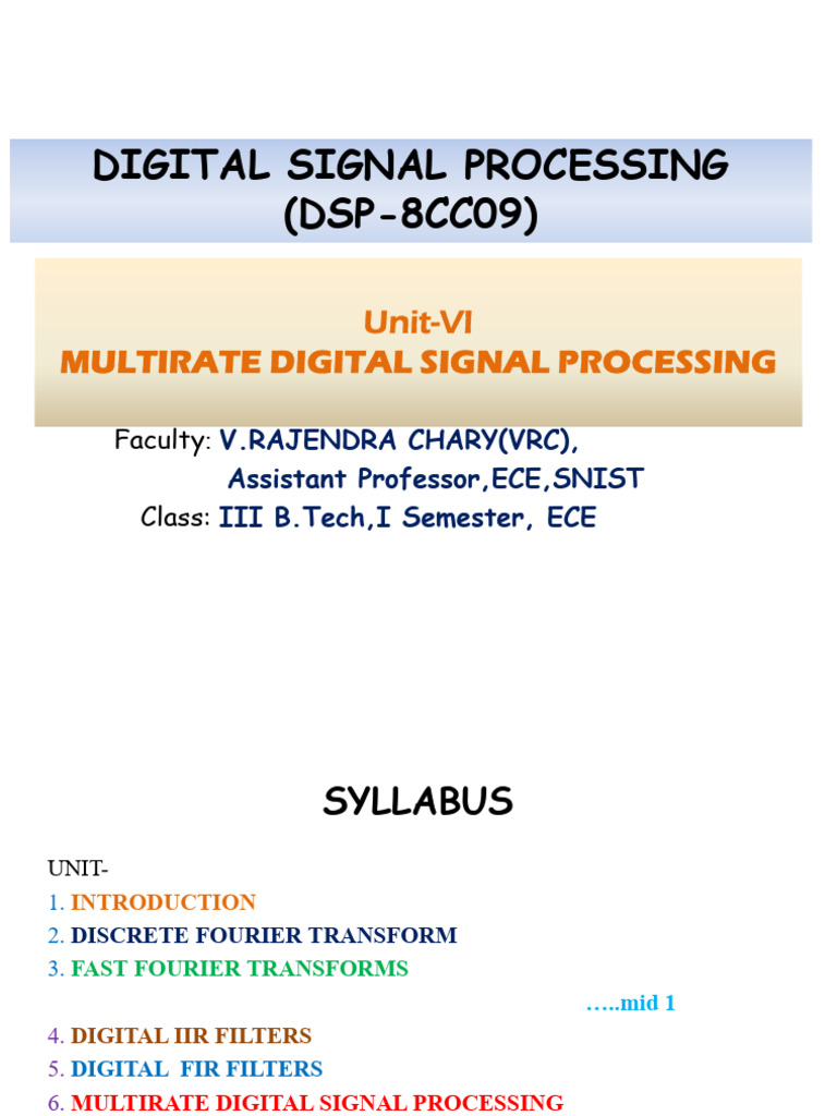 DSP Unit 6 | PDF | Digital Signal Processing | Central Processing Unit