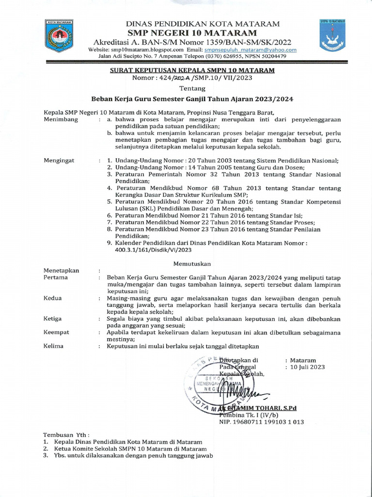 SK PEMB SEM - GANJIL. 2023-2024.syarif | PDF