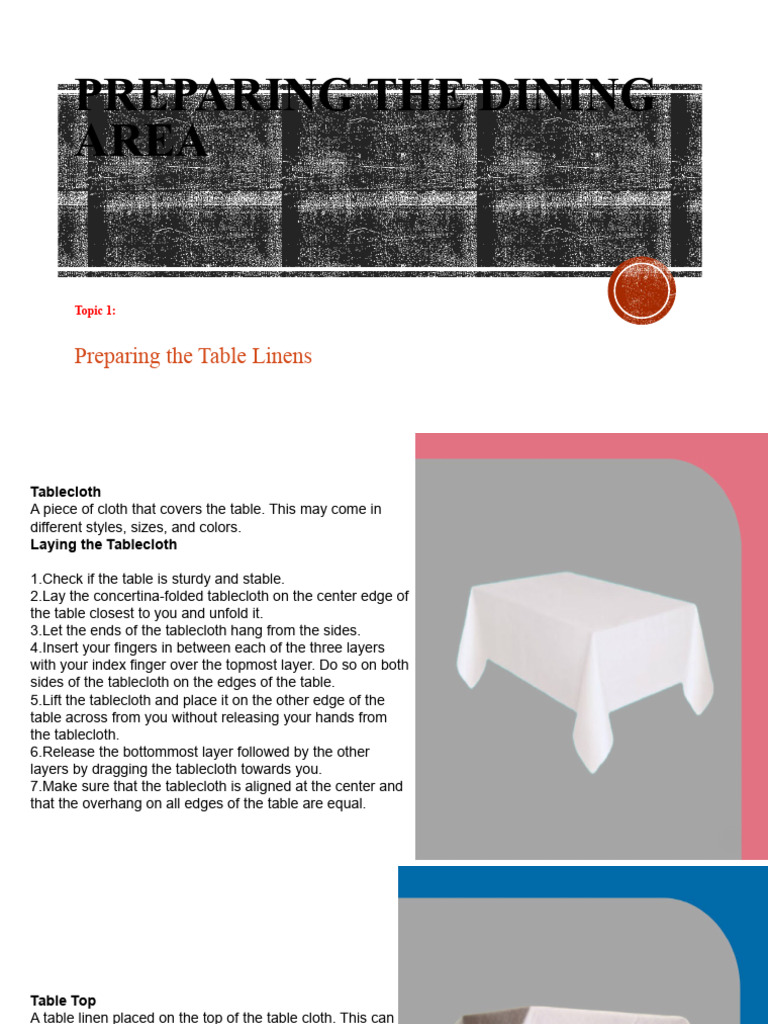 Preparing The Dining Area | Download Free PDF | Tableware | Cuisine