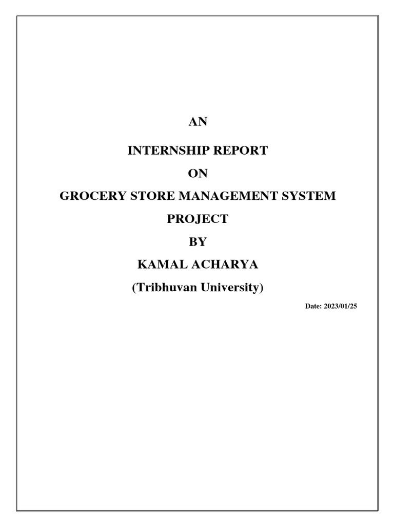 Final Project Report On Grocery Store Management System. | Download ...