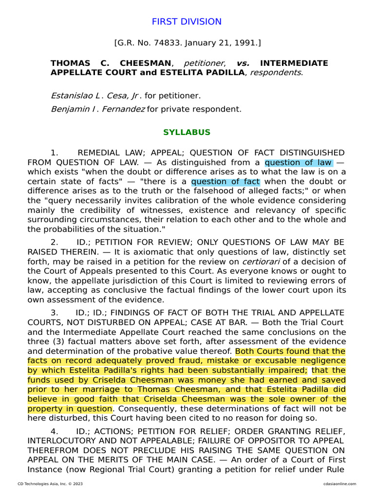 Cheesman v. Intermediate Appellate Court | PDF | Appellate Court | Appeal