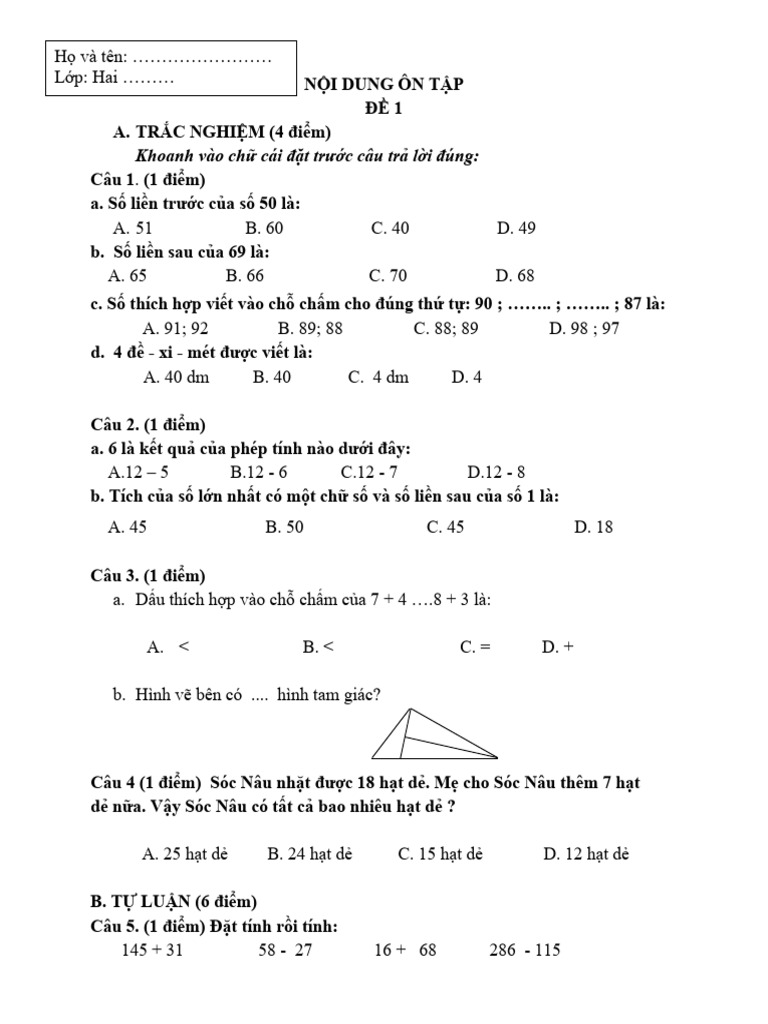NỘI DUNG ÔN TẬP HK2 | PDF