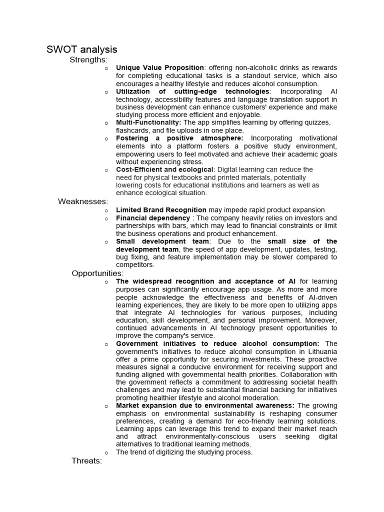 SWOT Analysis | Download Free PDF | Artificial Intelligence ...