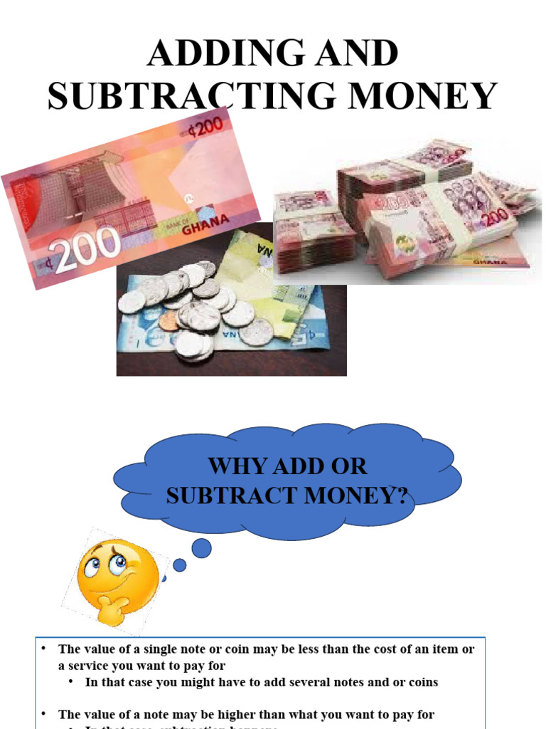 Adding and Subtracting Money | PDF | Cooking, Food & Wine