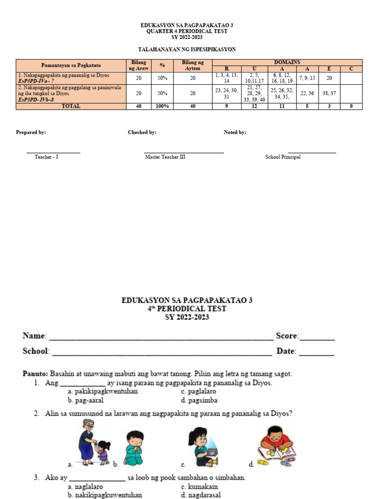 PT Q4 Esp3 With Tos | PDF