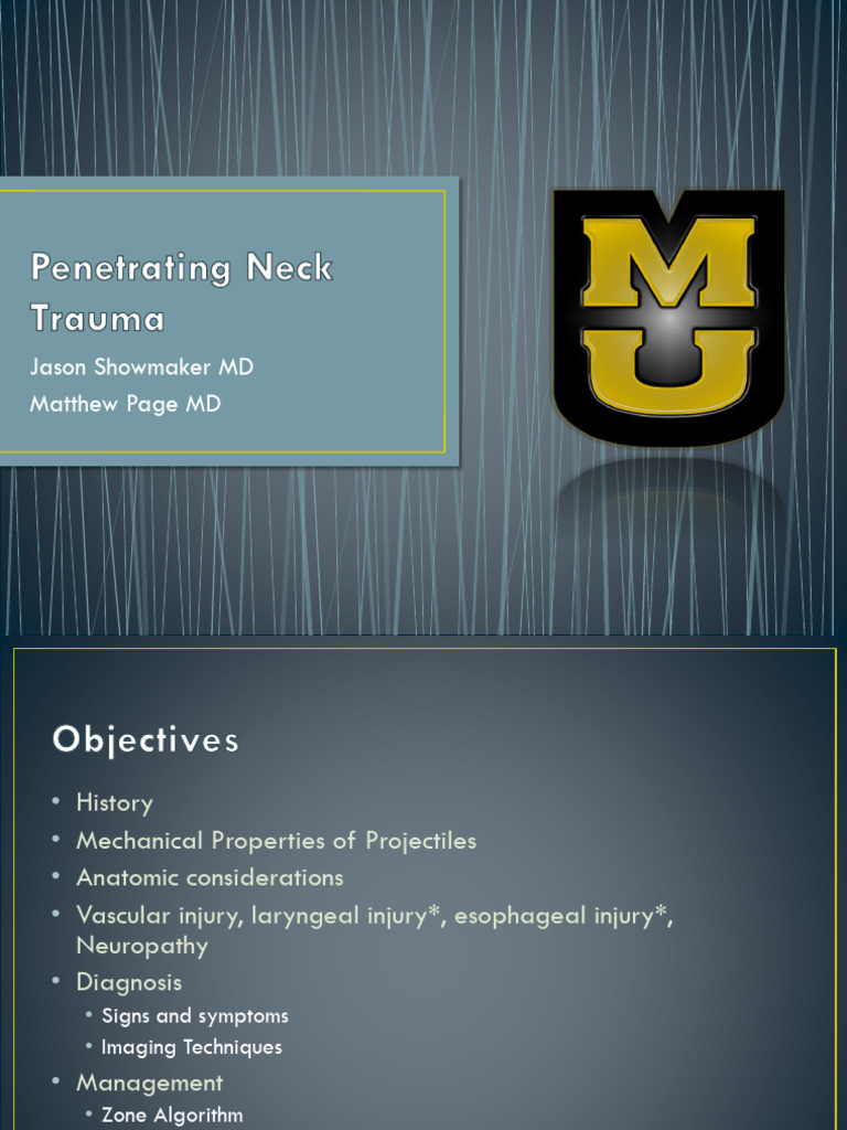 Penetrating Neck Trauma | PDF | Common Carotid Artery | Human Anatomy