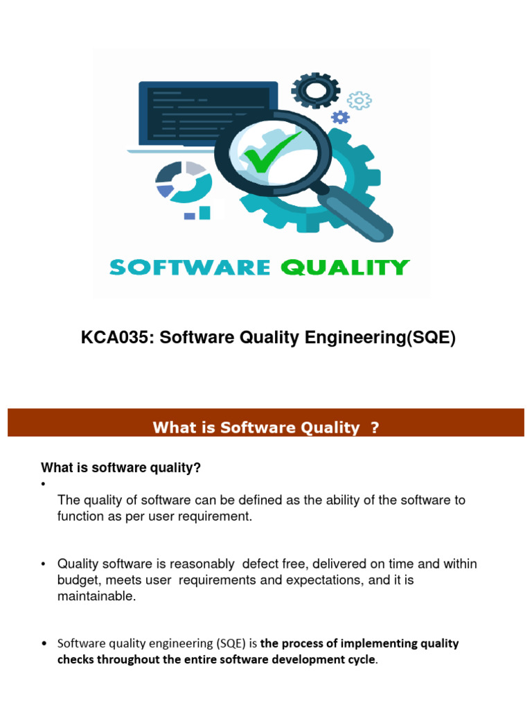 Unit 1 - Part1 | PDF | Software Quality | Reliability Engineering