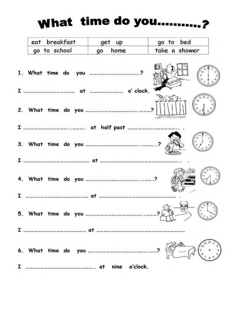 Routine & Telling Time | PDF