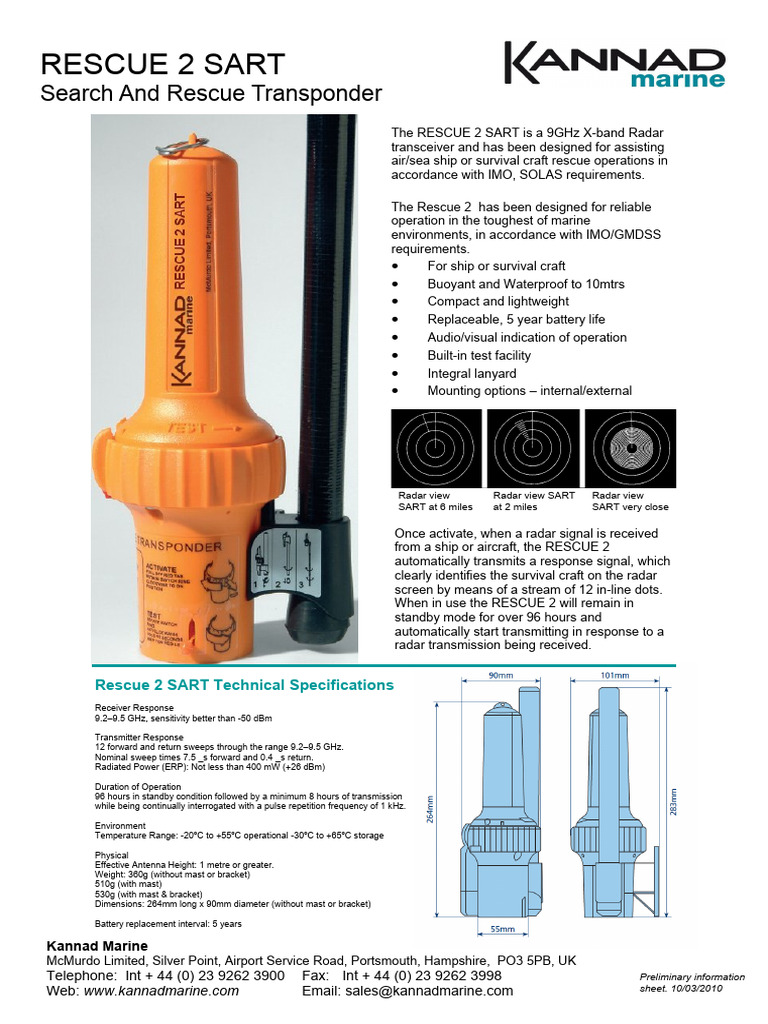 85 Kannad Marine - Rescuer 2 Sart | PDF | Radar | Transmitter