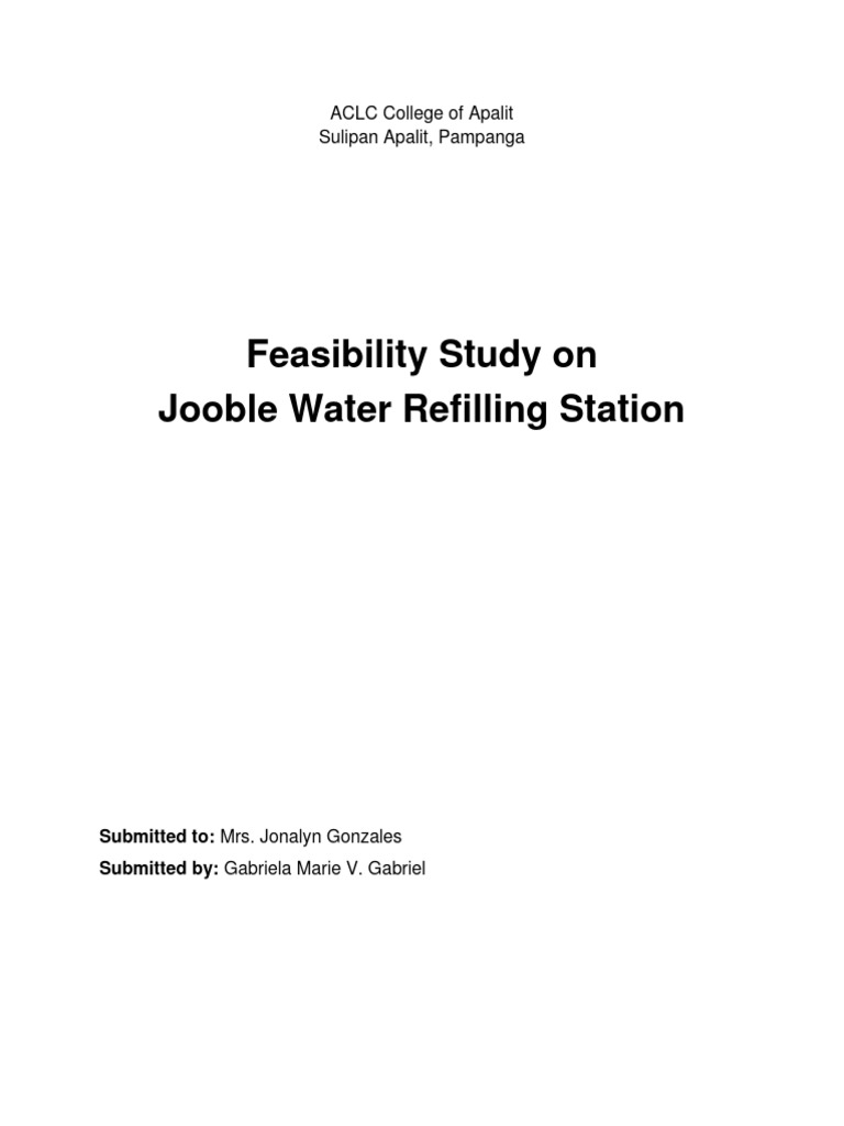 Sample Feasibility Study Chapter 1 5 | PDF | Balance Sheet | Water