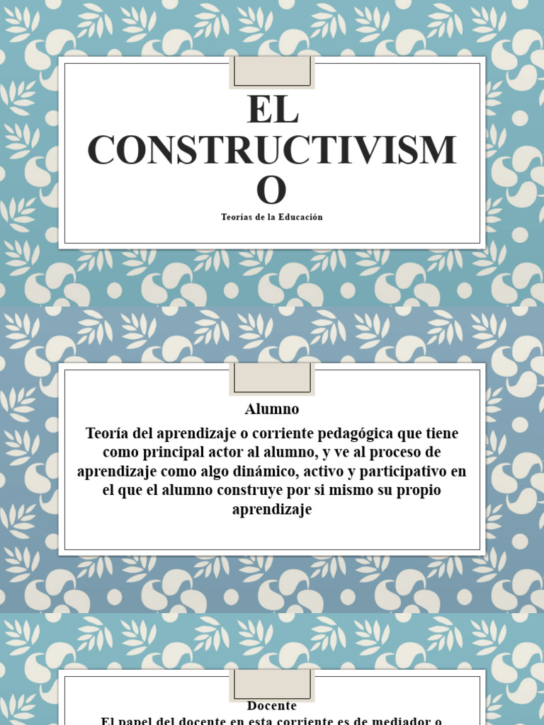 Teoría del Constructivismo en Educación | PDF | Constructivismo (filosofía de la educación ...
