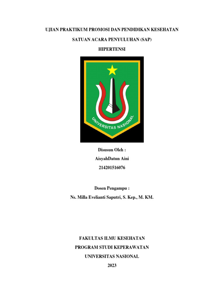 AisyahDatun Aini - 214201516076 - SAP&Leaflet Hipertensi | PDF