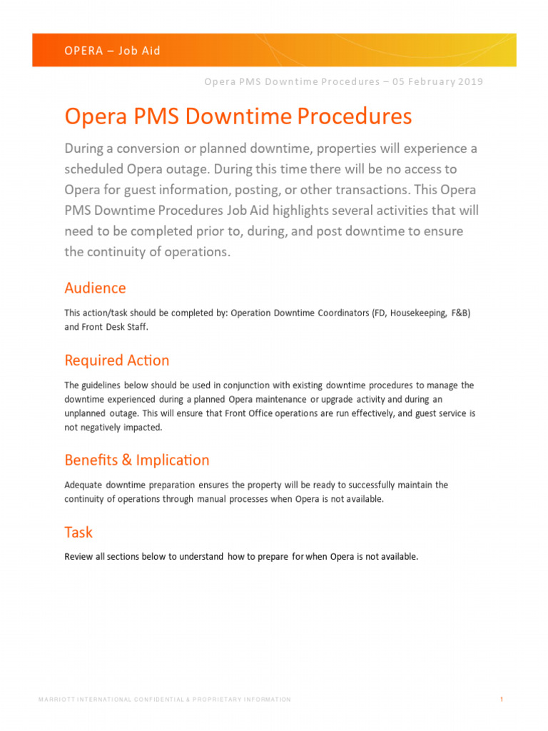 Opera PMS Downtime Procedures Guide | PDF | Point Of Sale | Credit Card