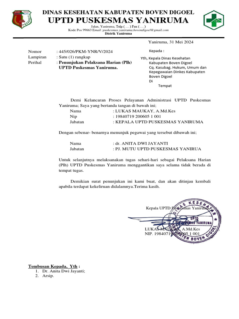 Surat Penunjukan PLH | PDF | Kesehatan Holistik