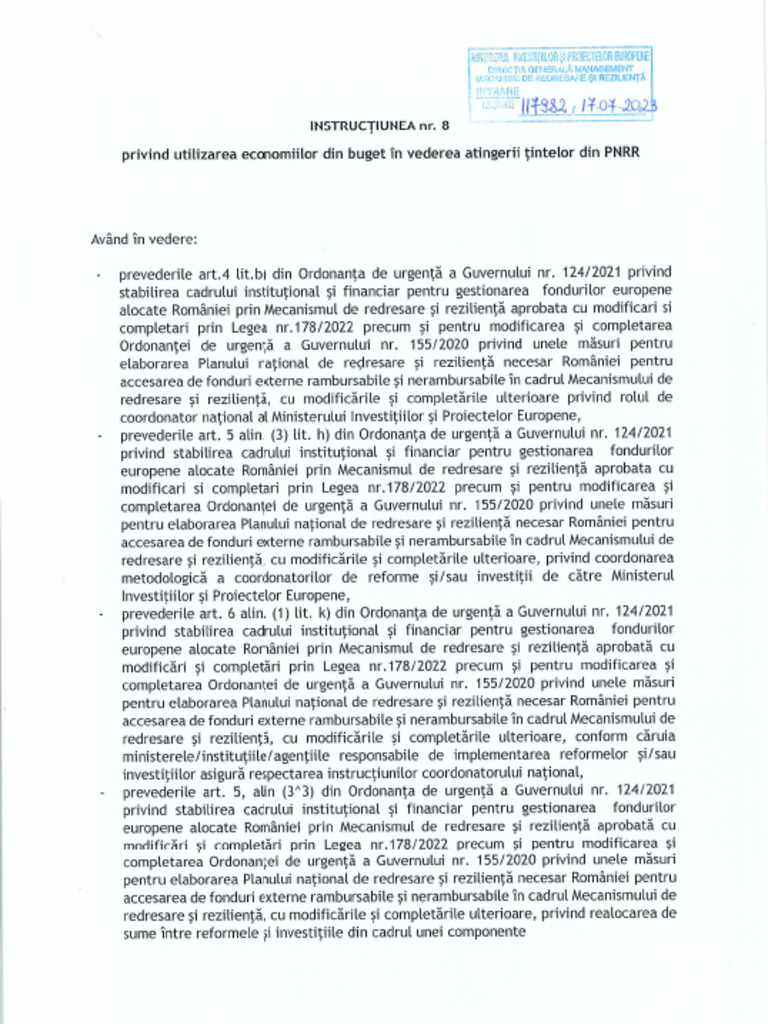 Instrucțiunea Nr. 8 | PDF